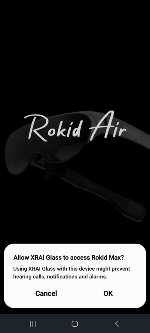 Set up XRAI on Rokid Max